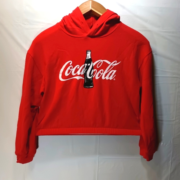 Coca Cola | Tops | Womans Medium Crop Cocacola Hoodie Super Cute With ...